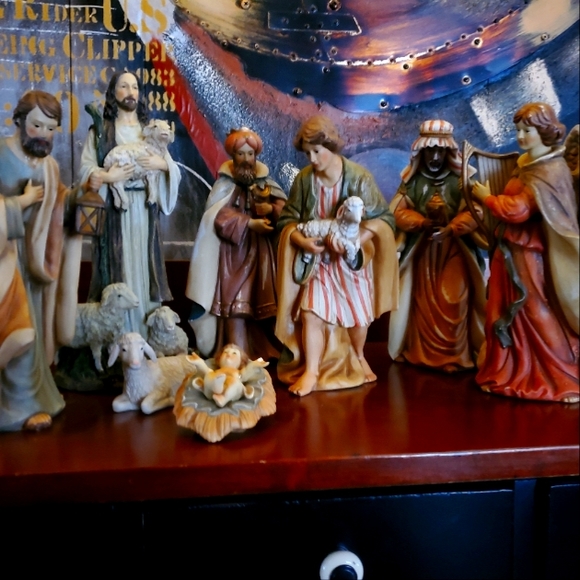 Holiday | Nativity Set Has Tarnish From And Some Chipping See Pictures ...